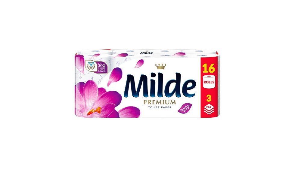 Hartie igienica Milde Premium Relax Purple 16 role, 3 straturi | Auchan ...