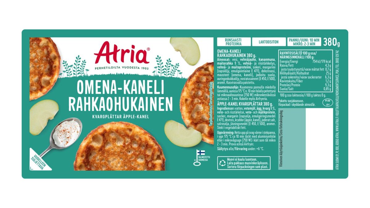 Atria Rahkaohukainen Omena-Kaneli 380g | Wolt Market Kamppi | Wolt