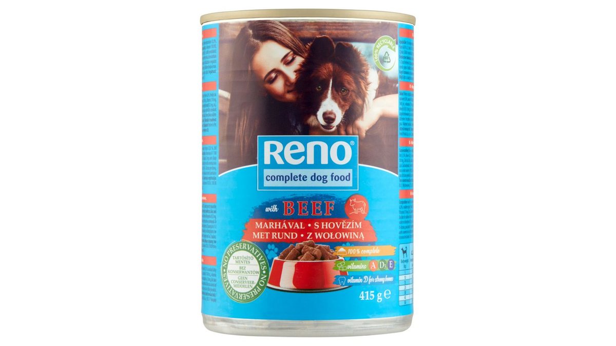 Reno teljes értékű állateledel felnőtt kutyák számára marhával szószban ...
