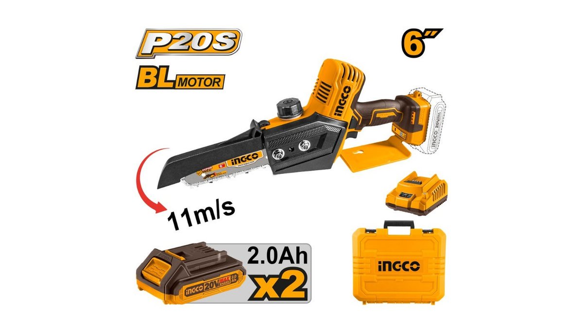 Ingco Cgsli20686 Mini Chain Saw 20V Toolbox Set | Superhome Center ...