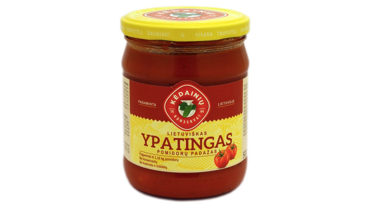 Ypatingas pomidorų padažas KĖDAINIŲ KONSERVAI, 500 g | Rimi Hyper (Mandarinas) | Wolt
