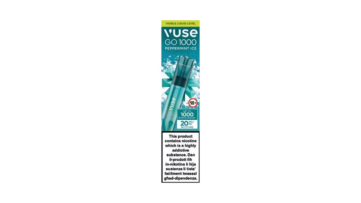 VUSE GO VAPES PEPPERMINT ICE 20MG 1000PUFFS | daves Food Store Gzira | Wolt