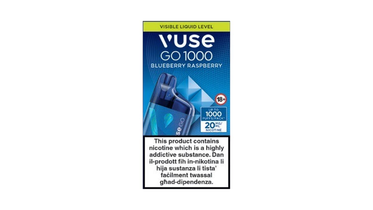 VUSE GO VAPES BLUEBERRY RASPBERRY 20MG 1000PUFFS | daves Food Store ...