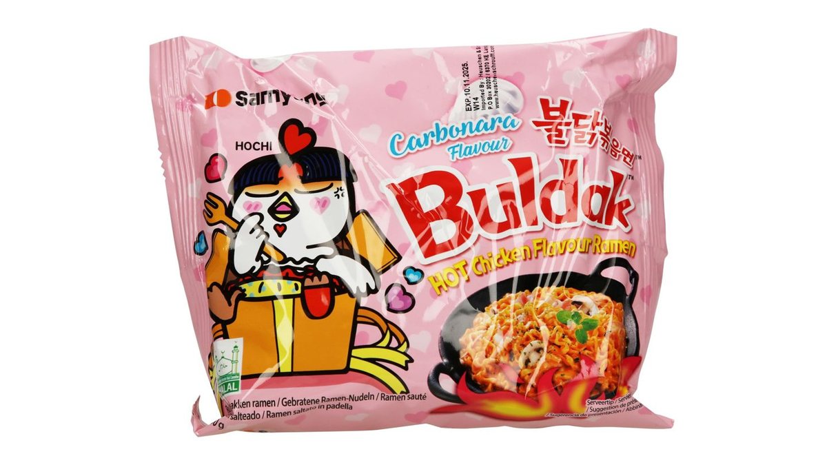Samyang Buldak Ramen Carbonara Spicy Chicken Instant-Fertiggericht, 130 ...