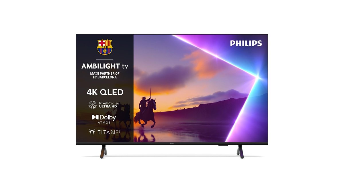 Televizor Philips AMBILIGHT tv QLED 43PUS8510, 108 cm, Smart TV, 4K Ultra HD, Clasa F (Model ...