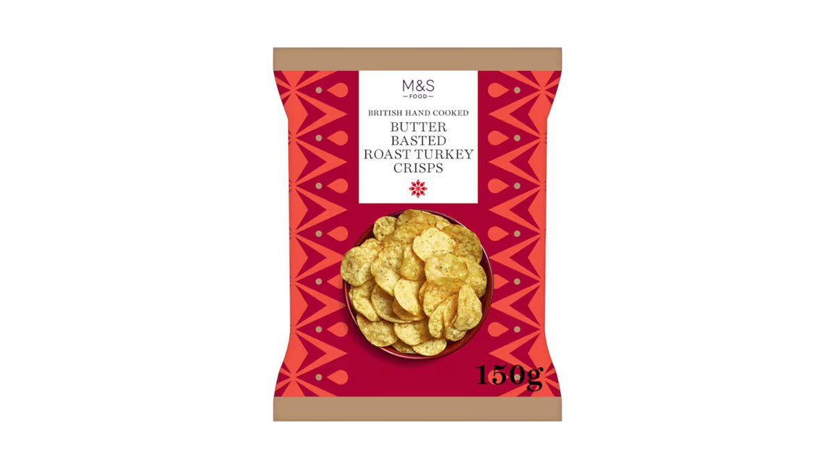 M&S Food British Hand Cooked Butter Basted Roast Turkey Crisps 150g | M ...