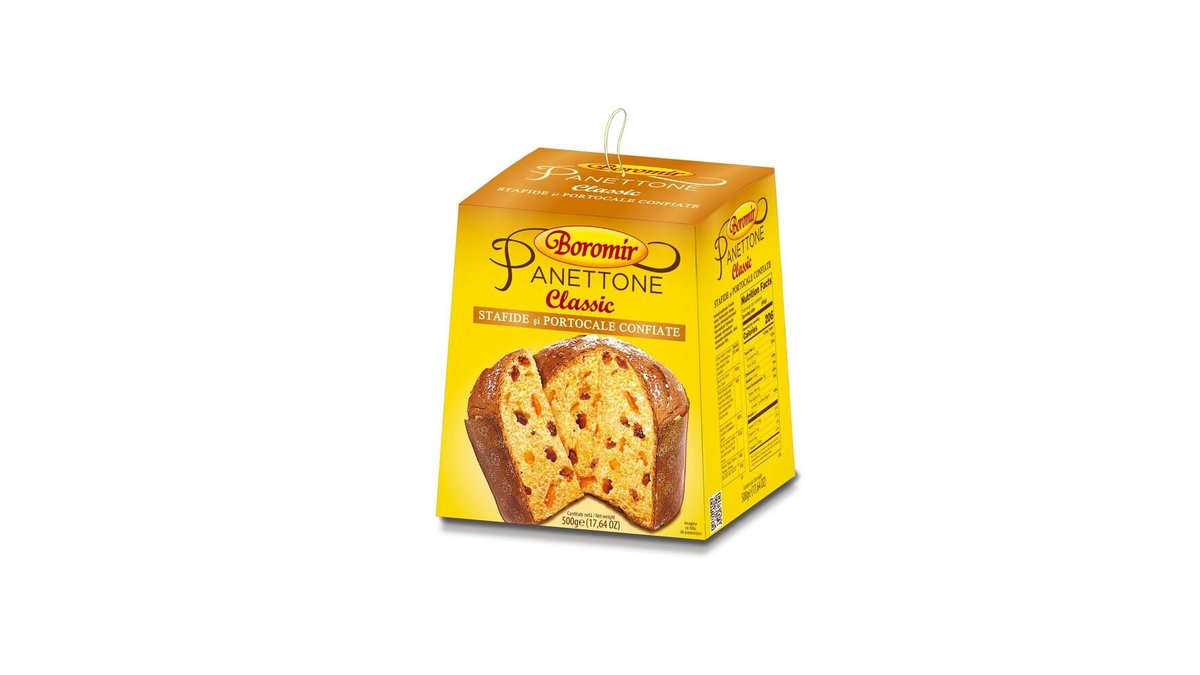 Cozonac Panettone cu stafide si portocale confiate Boromir, 500g ...