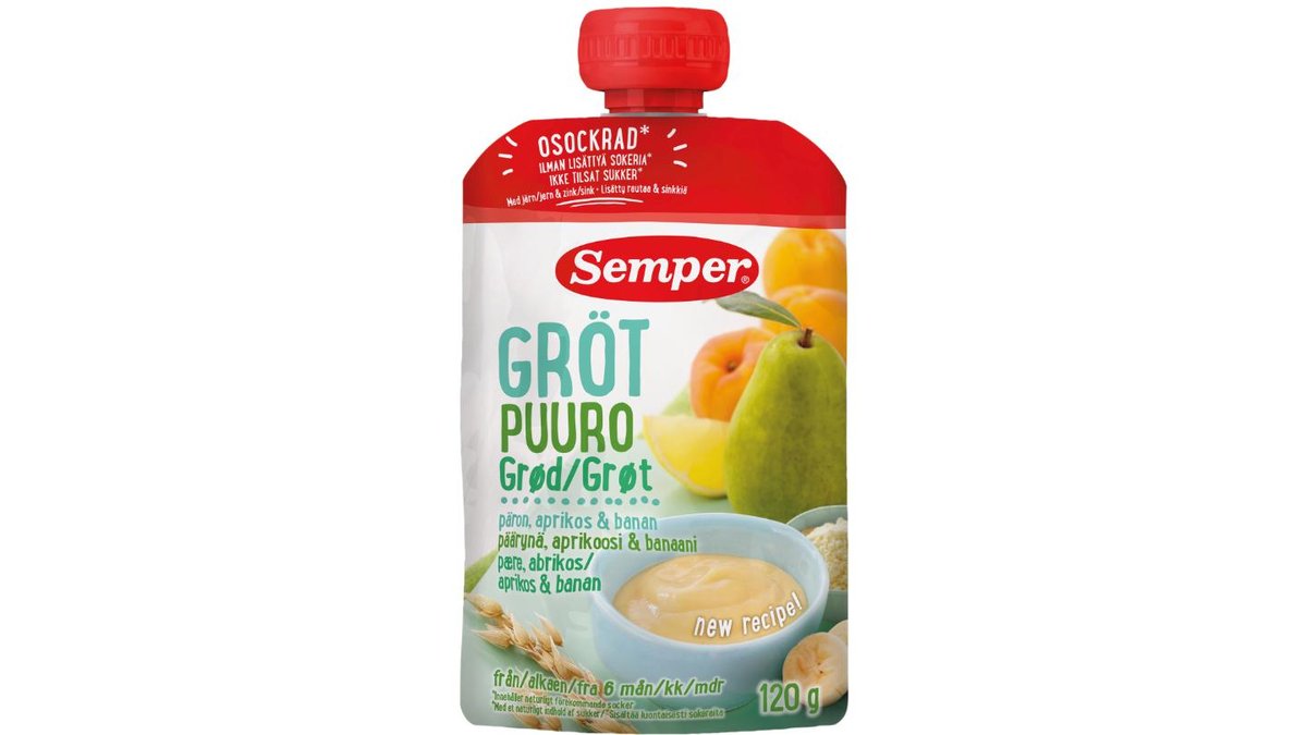 Grødsmoothie m. pære, abrikos & banan, Semper | Wolt Market Kbh Laplandsgade | Wolt