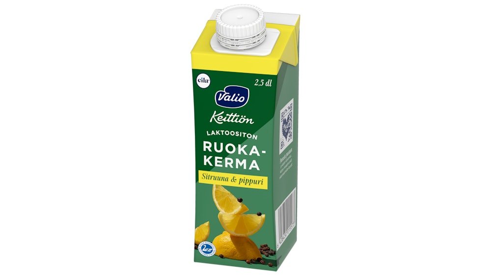 Valio Keittiön maustettu ruokakerma 2,5 dl sitruuna&pippuri laktoositon ...