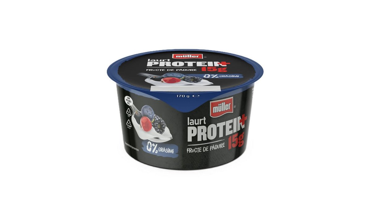 Iaurt proteic cu fructe de padure Muller, 0% grasimi, 205 g | Auchan ...