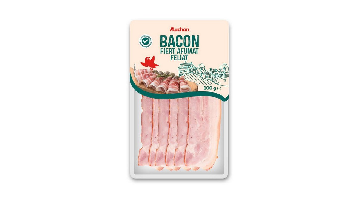 Bacon afumat feliat Auchan, 100 g | Auchan - Timisoara Nord | Wolt