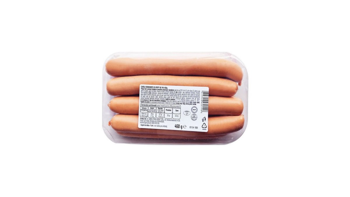 Crenvursti cu piept de pui Caroli, 450 g | Auchan - Timisoara Nord | Wolt