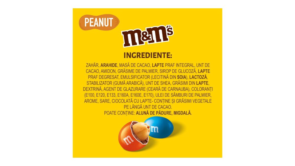 Bomboane cu arahide invelite in ciocolata cu lapte M&M's, cu glazura ...