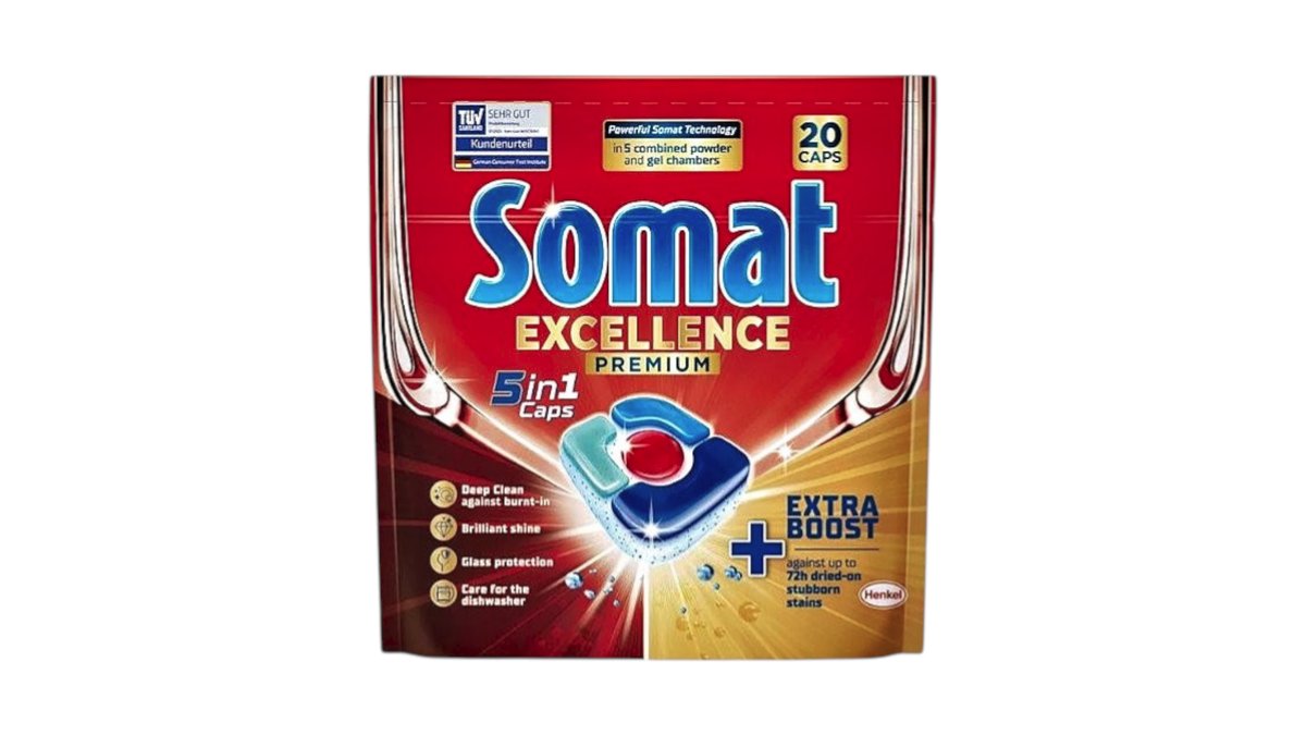 SOMAT Excellence 5 in 1 Dishwasher Tablets 20 Pcs 787211 | Sklavenitis ...