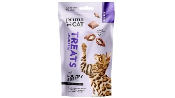 Prima Cat Crunchy Treats Skin&Coat Piletina i Govedina 50g | Urban Pets Terazije | Wolt