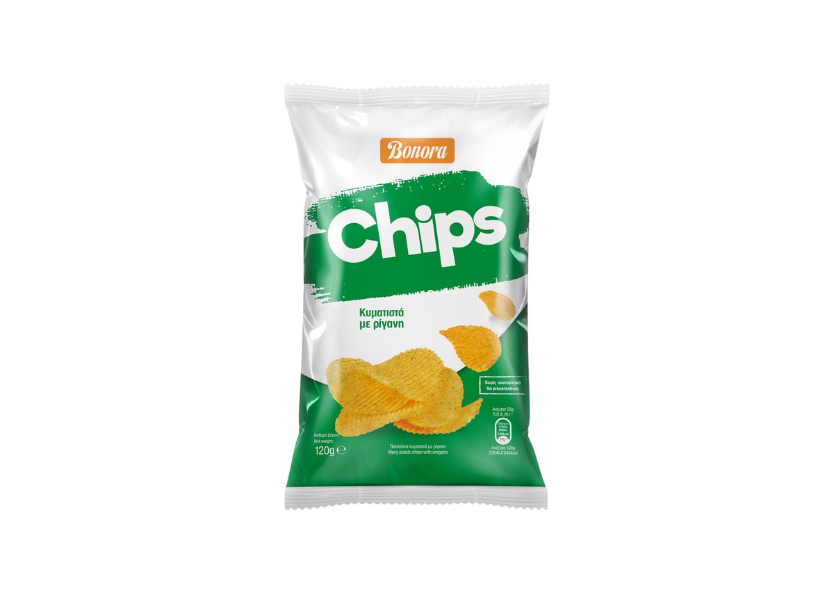 BONORA Wavy Crisps with Oregano 120g | Sklavenitis Paphos | Wolt
