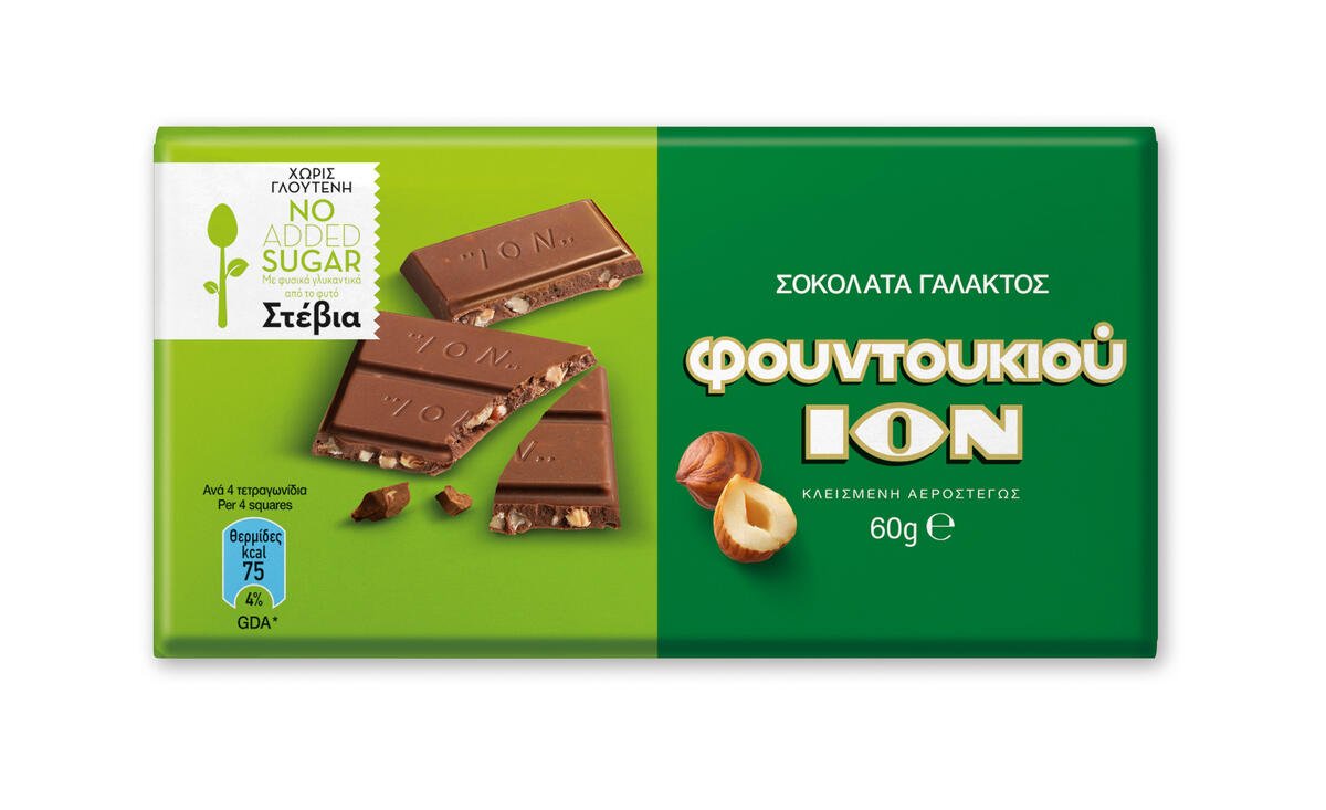 Ion Stevia Milk Chocolate Hazelnut 60g | METRO Supermarket Aglantzia | Wolt