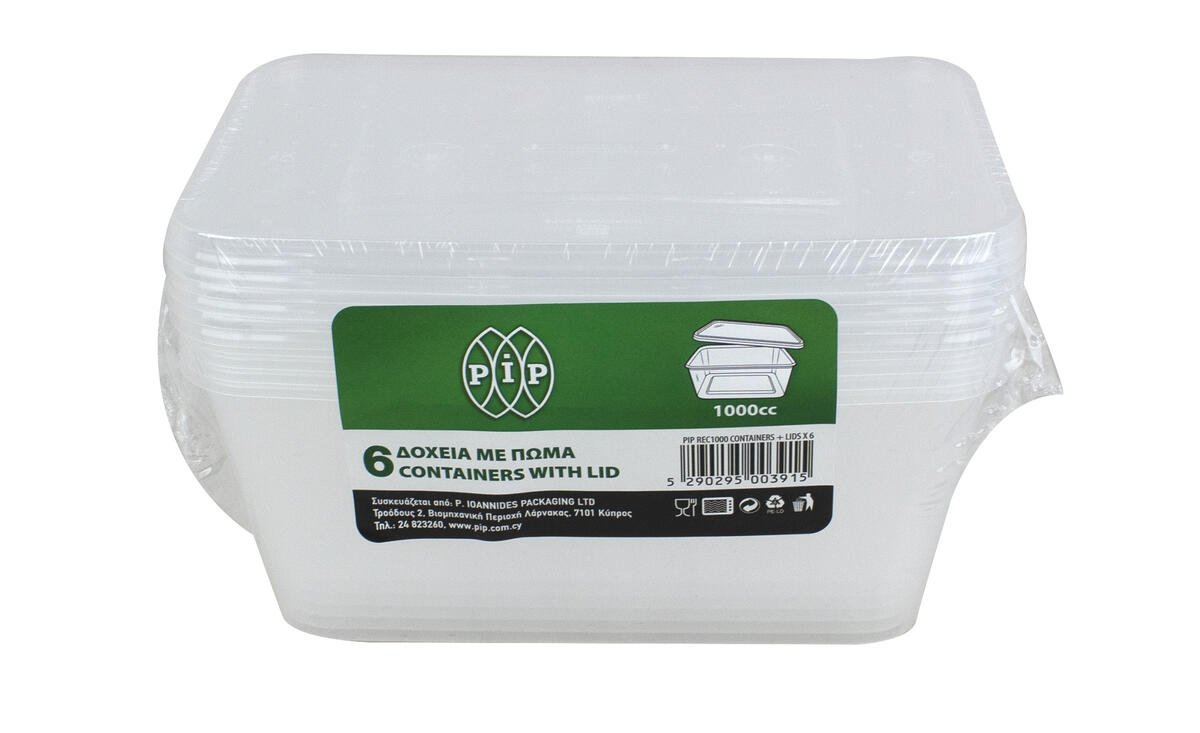Pip 1000ml Containers With Lid 1x6 | METRO Supermarket Strovolos | Wolt
