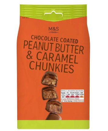 M&S Chocolate Coated Peanut Butter & Caramel Chunkies, 130g | M&S Sliema | Wolt