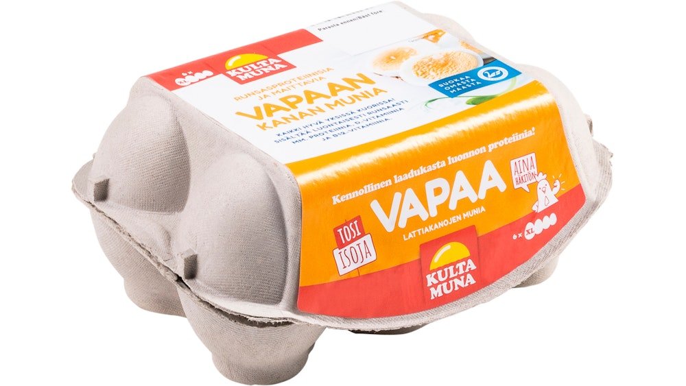 Kultamuna vapaa kananmuna XL6 468g | K-Supermarket Föri | Wolt