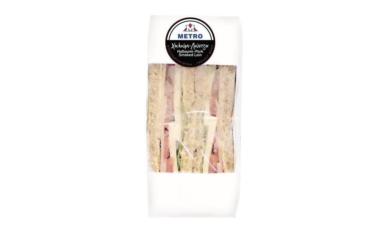 Sandwich Halloumi & Pork Loin Cold 240g | METRO Supermarket Aglantzia | Wolt