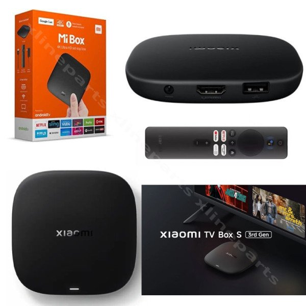 Xiaomi TV Box S 3rd Gen Wi-Fi 4K HDR10+ black | XLine Parts | Wolt