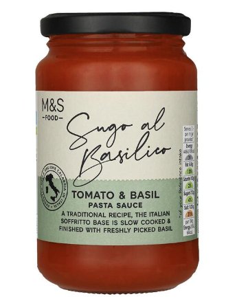 Tomato & Basil Pasta Sauce, 340g | M&S Food Shoreline | Wolt