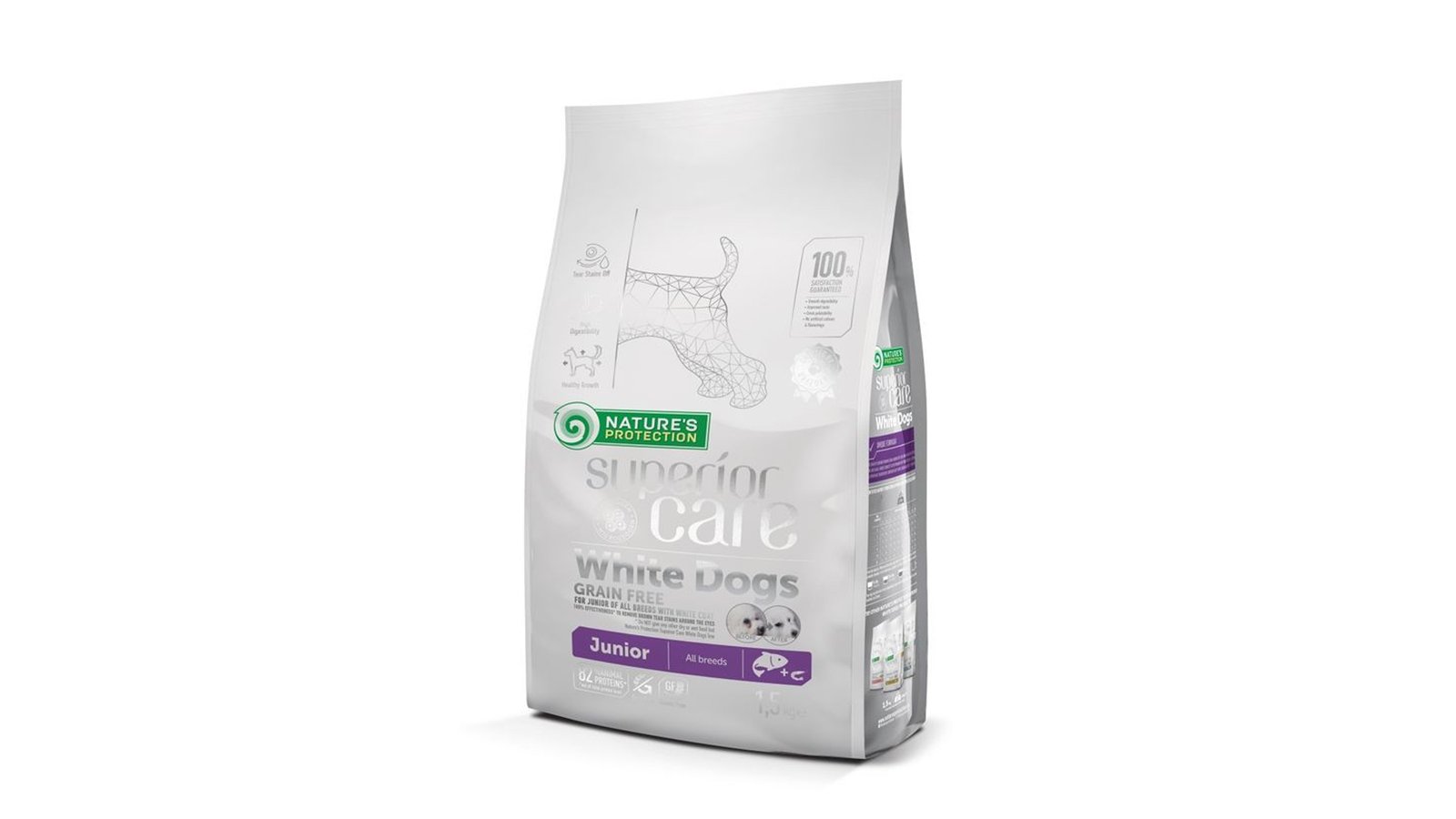 Natures Protection Dog Junior SC White Grain Free Salmon 1,5kg | ALPHAZOO Kecskemét | Wolt