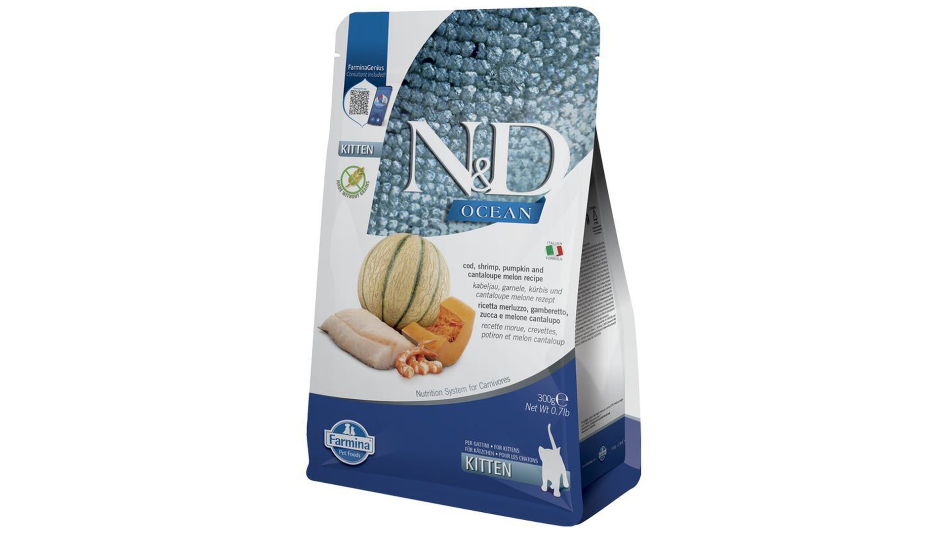 N&D Ocean Cat tőkehal,garnéla,sütőtök & sárgadinnye Kitten 300g | ALPHAZOO Mosonmagyaróvár | Wolt