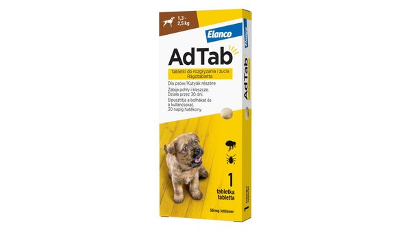 AdTab 56mg rágótabletta kutyák részére (1,3-2,5 kg) | ALPHAZOO Kecskemét | Wolt