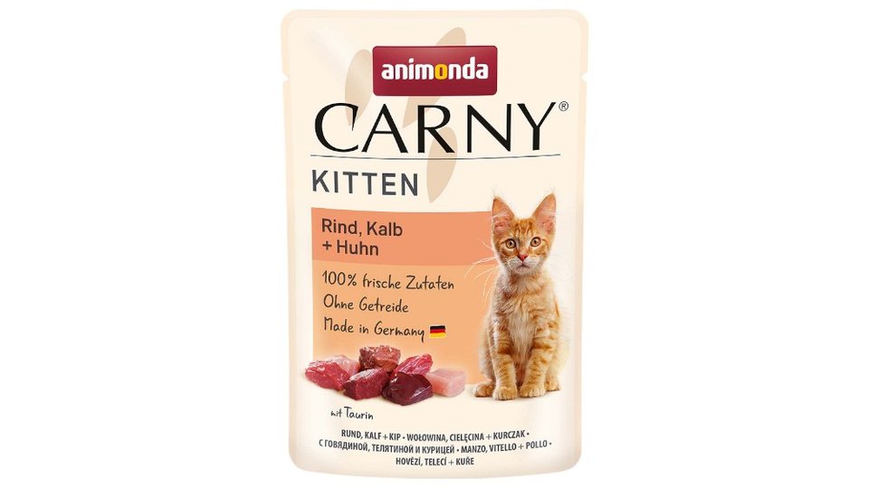Animonda Kapsička Carny Kitten hovězí, telecí a kuře 85g | Super zoo Plzeň Prazdroj | Wolt