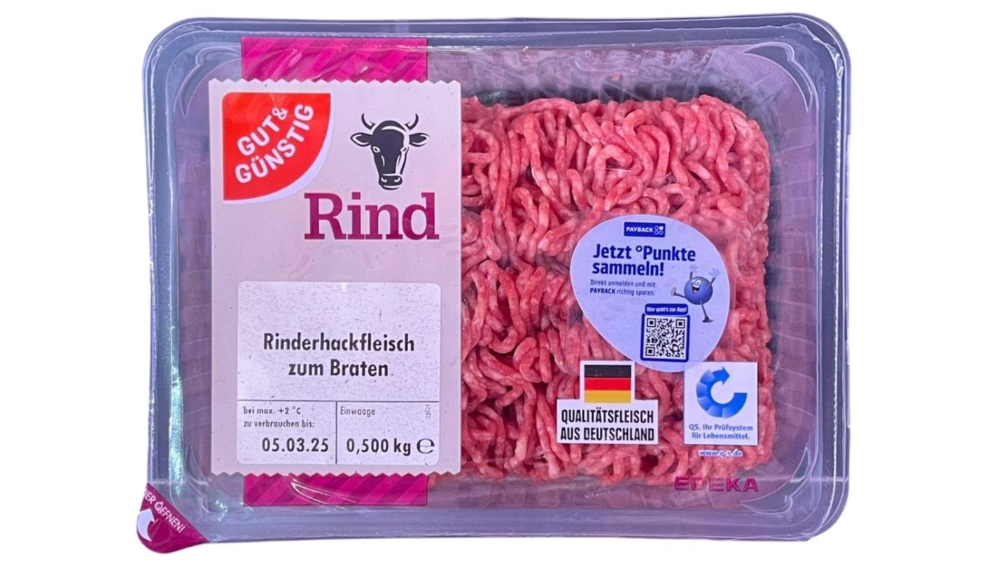 Gut & Günstig Rinderhackfleisch, 500 g | EDEKA Weiß | Wolt