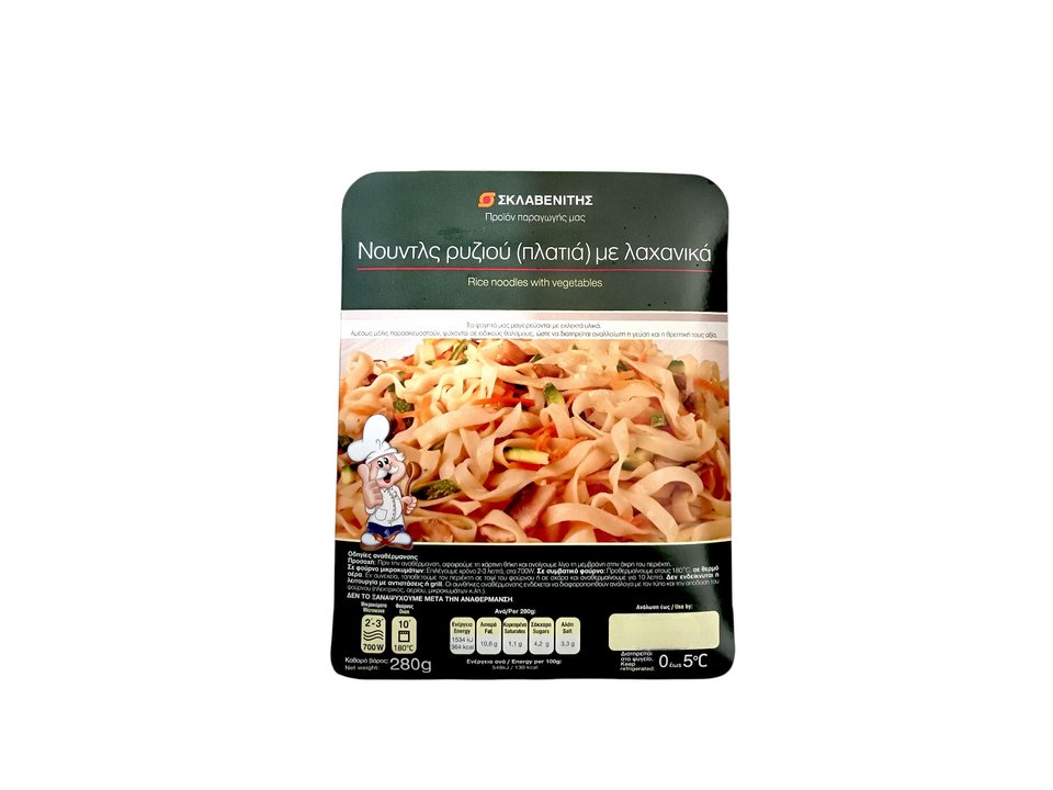 Rice Noodles (Flat) with Vegetables SKLAVENITIS Production 280g 796621 | Sklavenitis Ypsonas | Wolt